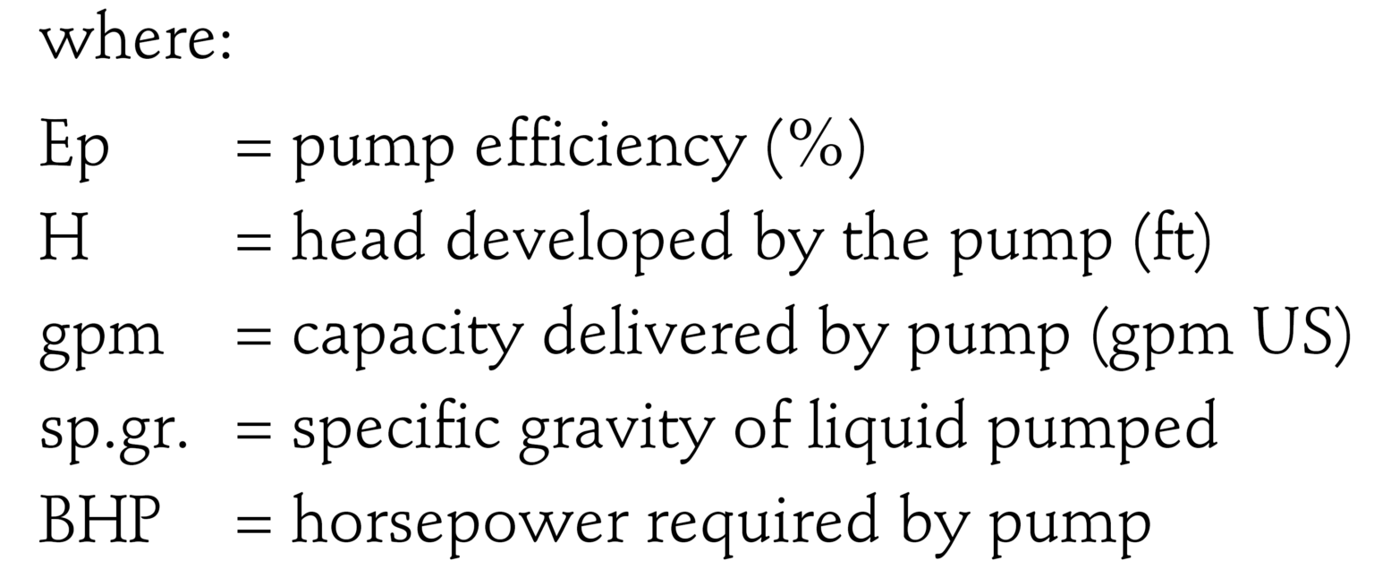 Efficiency for Centrifugal Pumps based on - API 610